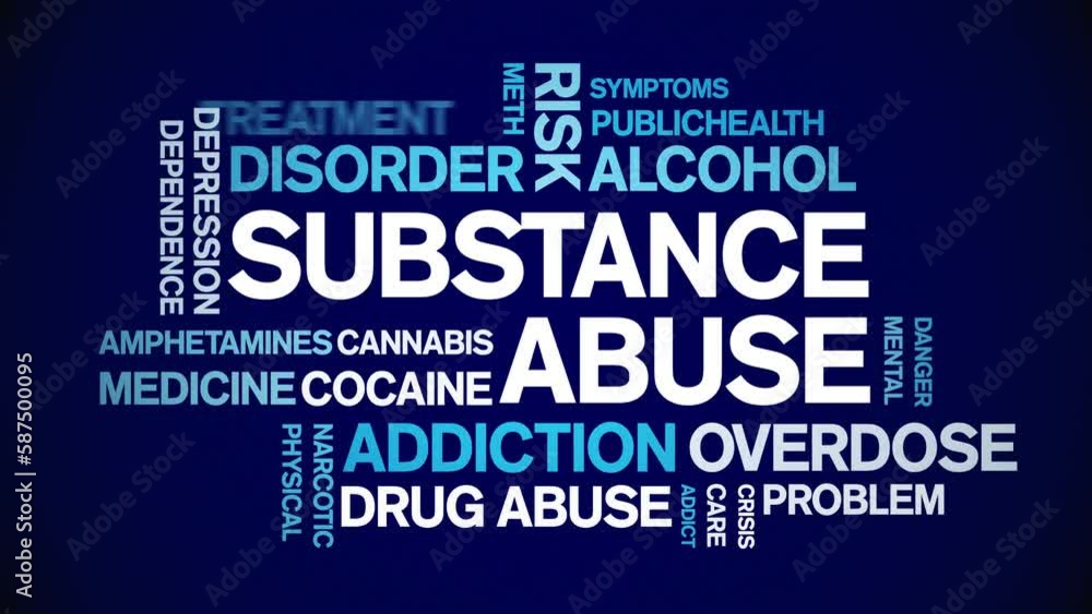 Substance Abuse animated tag word cloud;text design animation kinetic ...