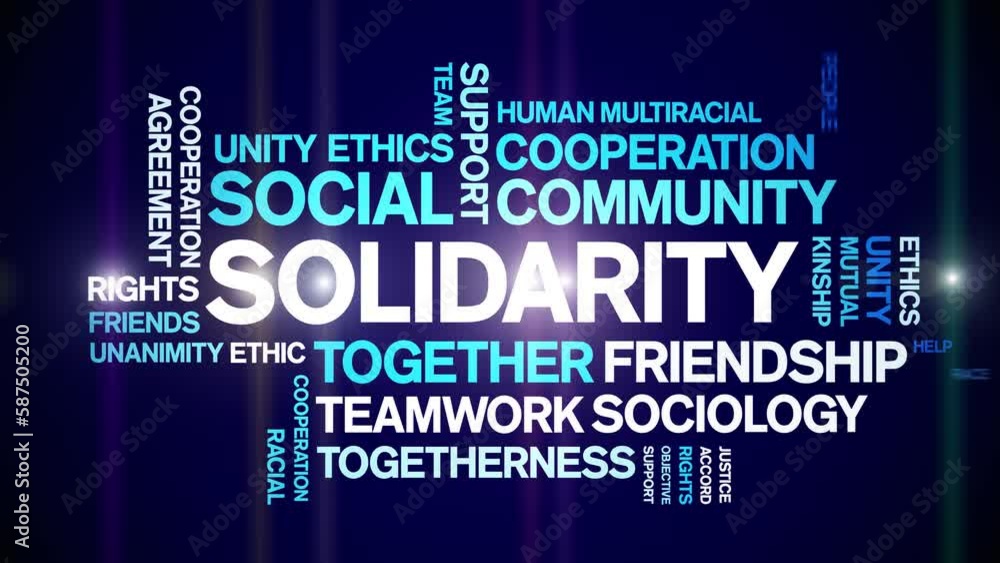 Solidarity animated tag word cloud;text design animation kinetic ...