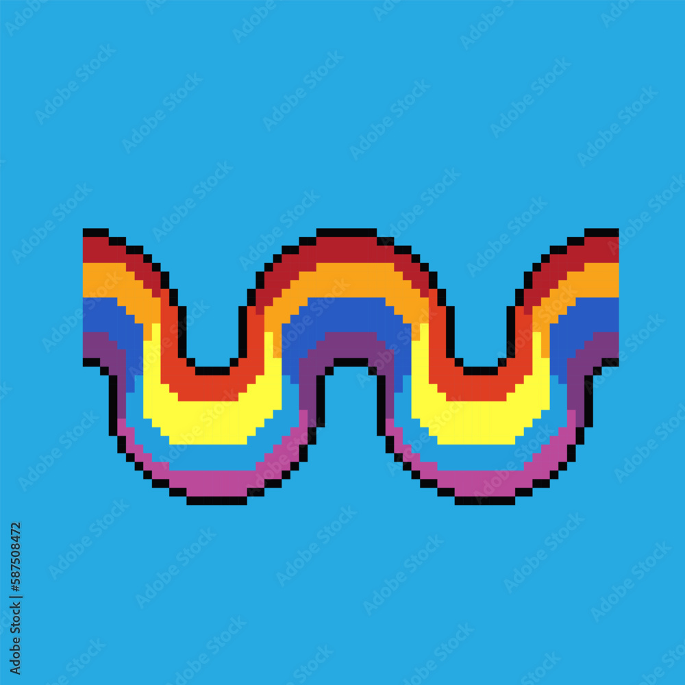 Pixel art illustration Rainbow. Pixelated Rainbow. Colorful Rainbow ...