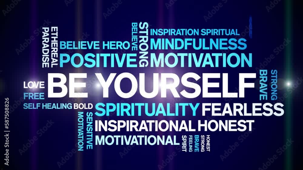 Be Yourself animated tag word cloud;text design animation kinetic ...