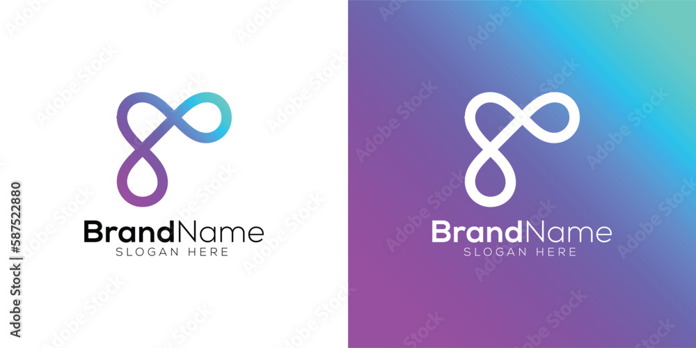 Letter r two infinity logo design template Stock Vector | Adobe Stock