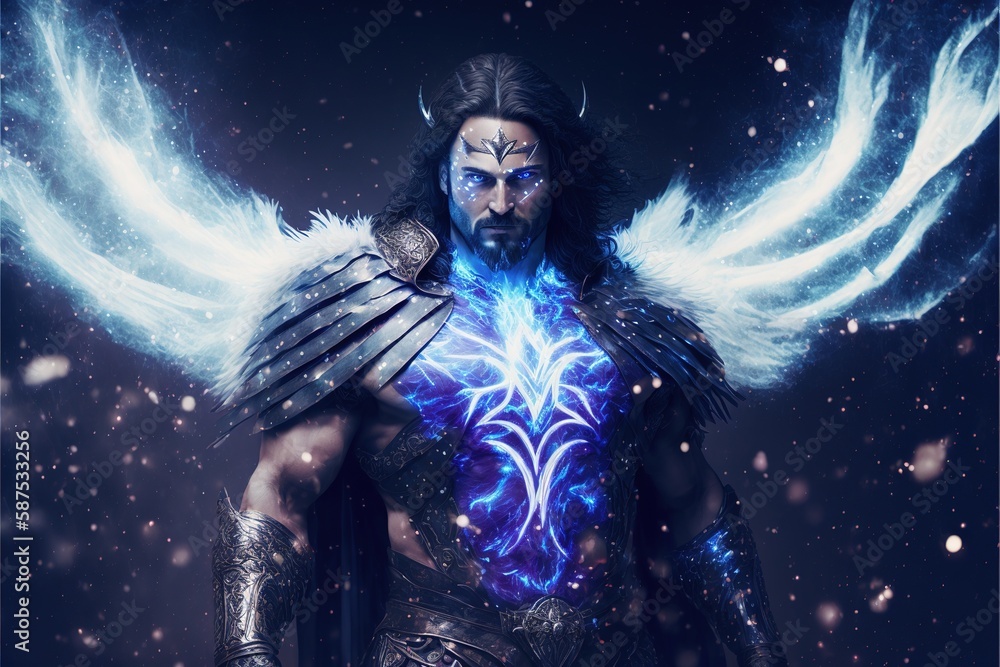 Realistic fantasy character of angelic battlemage with awe-inspiring ...