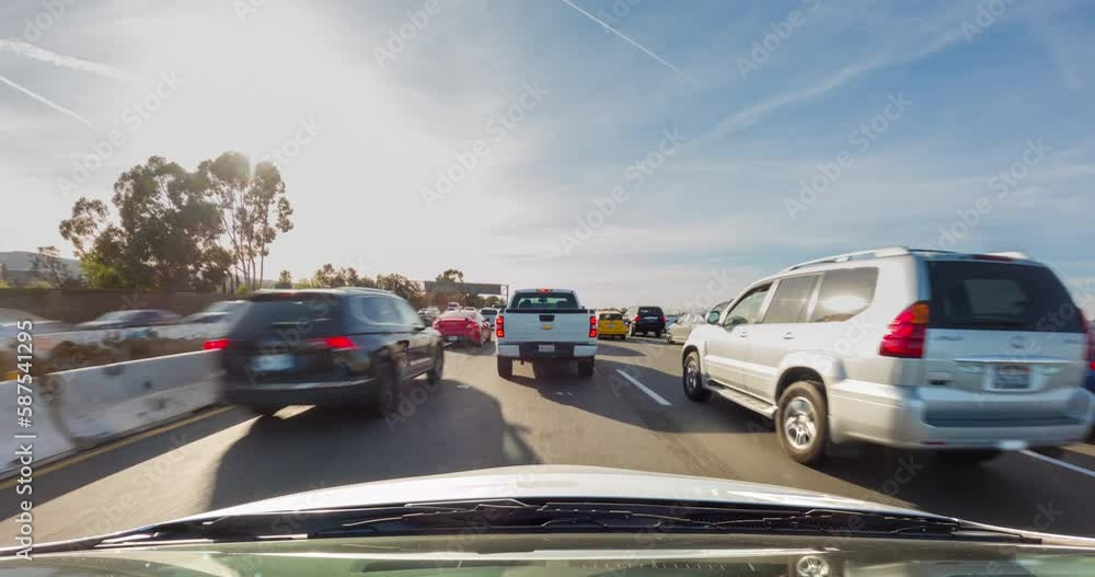 Vidéo Stock Driving Plates Multi Angle Freeway. day POV driving under ...