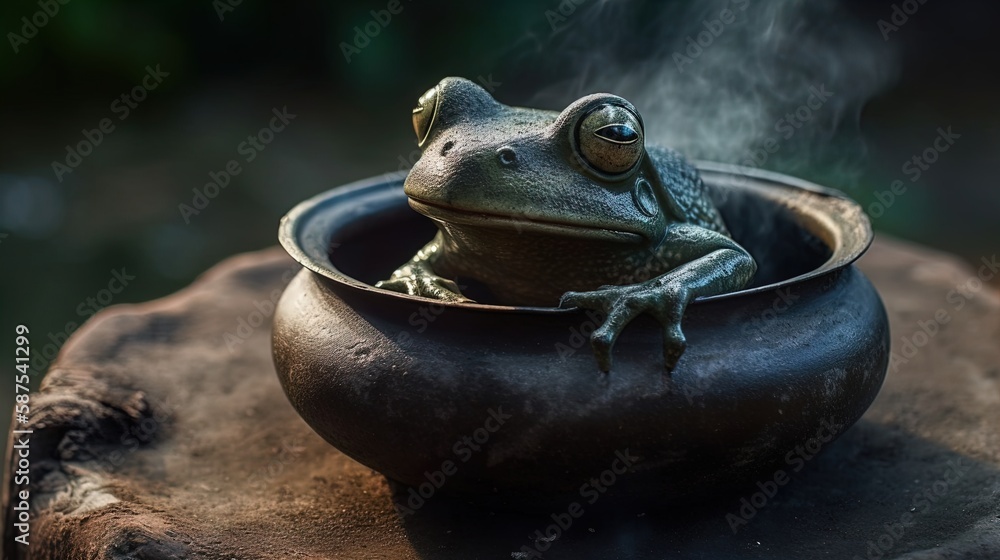 Buff Frog Cooking in a Pot in 8K created with generative ai technology ...