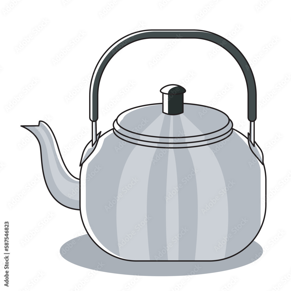 vector illustration of a traditional kettle that is very familiar to ...