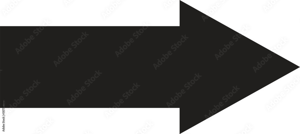 Black arrow Right vector Direction isolated on a white background ...