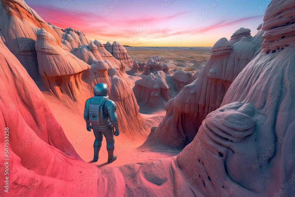 Exploring an Alien Desert: 3D Astronaut Render in ZBrush (Generative AI ...