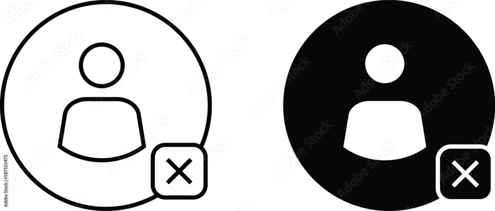 Offline status icon sheet, simple trendy flat style line and solid ...