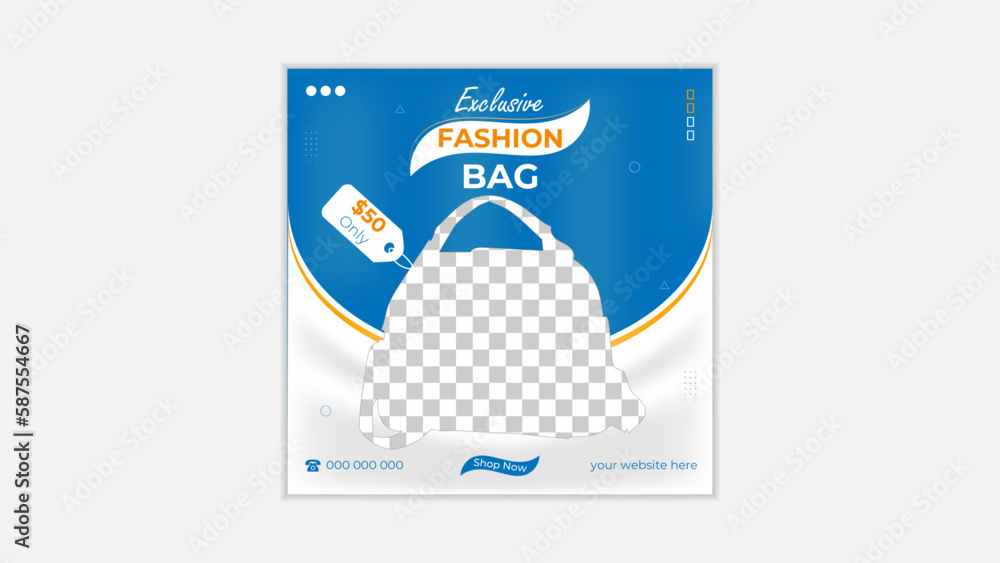 Exclusive fashion bag social media post and instagram post design in ...