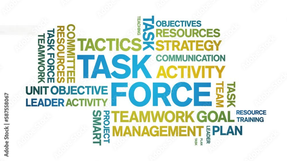 Task Force animated tag word cloud;text design animation kinetic ...