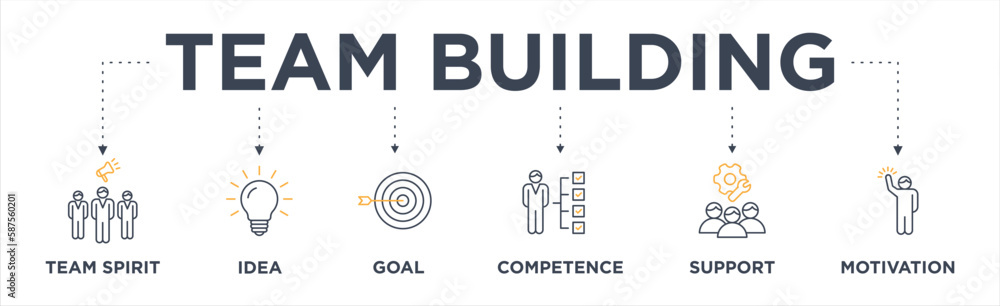Team Building banner web icon vector illustration concept with icon of ...