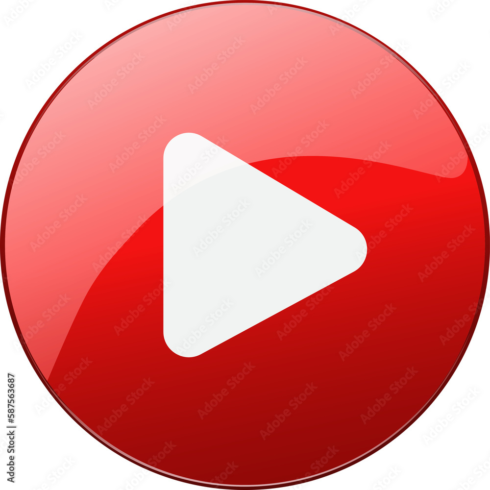 Close-up of red play button Stock Illustration | Adobe Stock