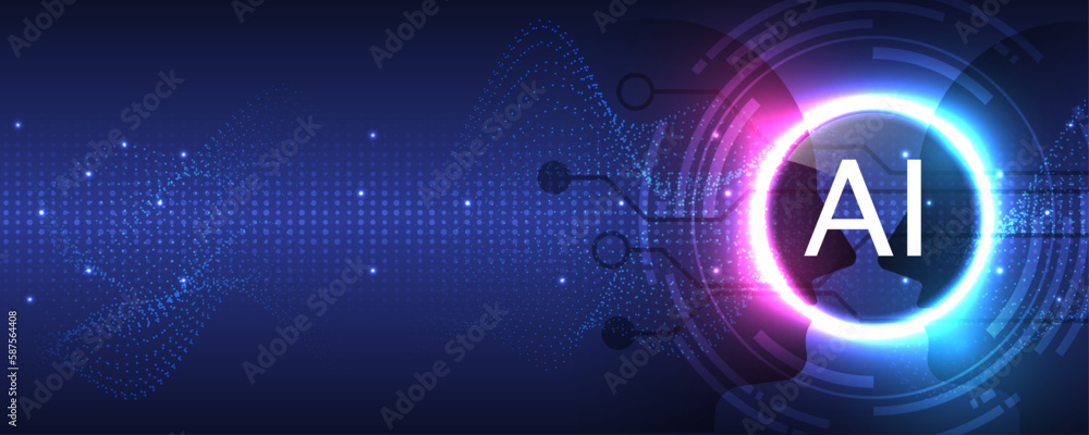 Artificial Intelligence(AI) abstract technology background. Hi-tech ...