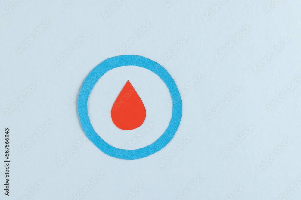 Blood drop in blue ring on blue background with copy space Stock Photo ...