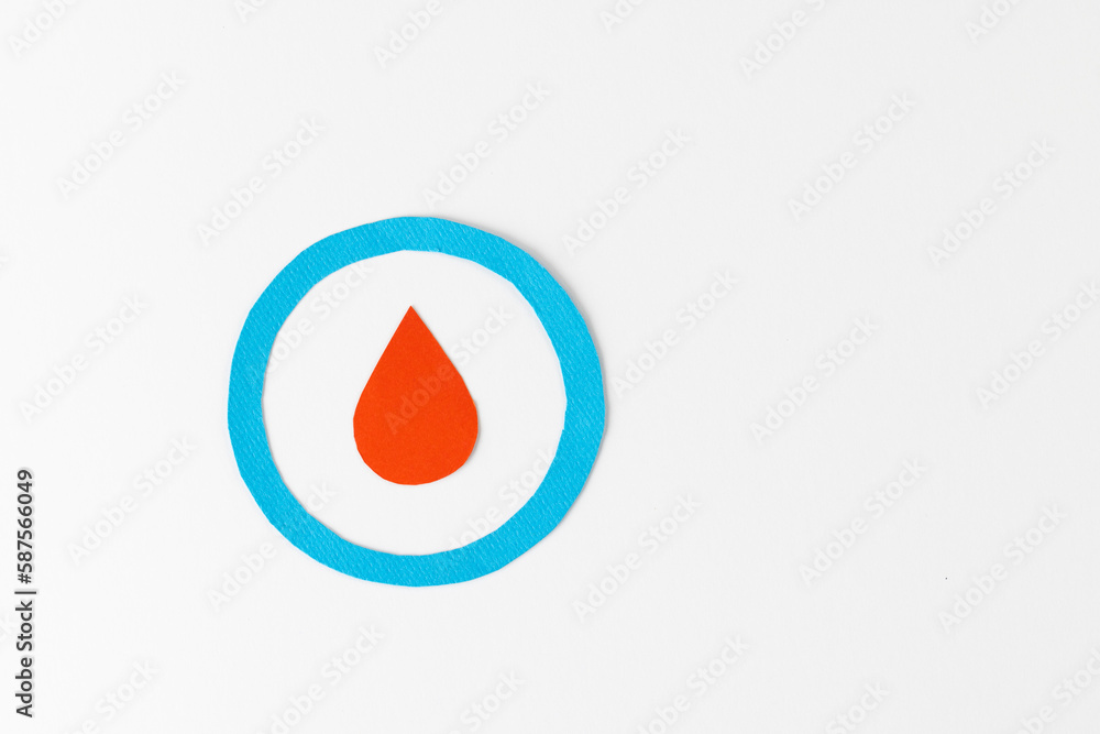 Blood drop in blue ring on white background with copy space Stock Photo ...
