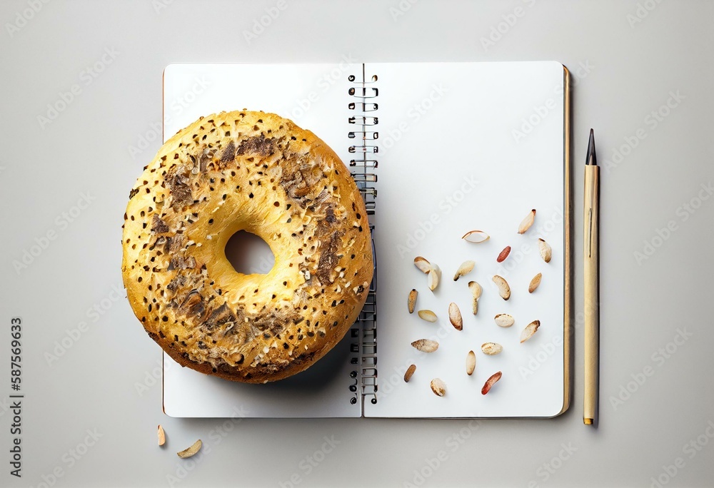 bagel bread bread isolated on clipboard white background. display ...