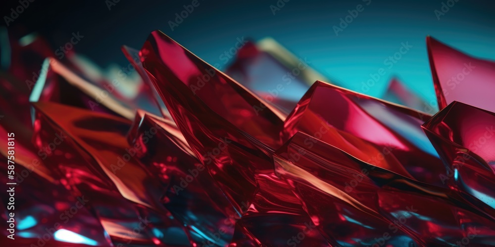 Exquisite ruby red glass sculpture, formed in flame, melted to a smooth ...