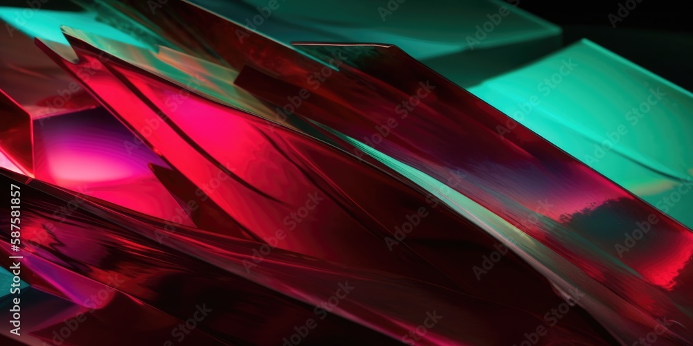 Exquisite ruby red glass sculpture, formed in flame, melted to a smooth ...