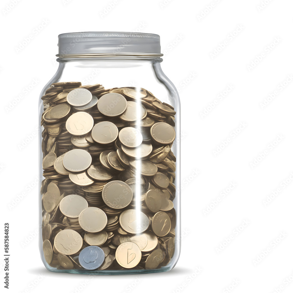 artificial intelligence generated image of the piles of coins collected ...