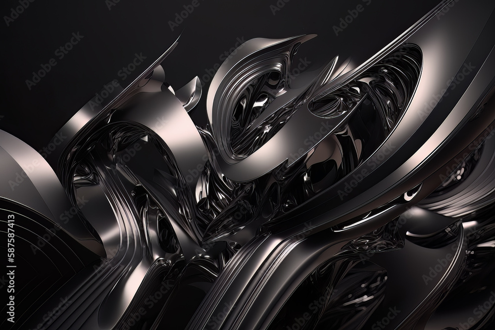 silver, grey, gray, black, chrome, gradient, metal, metallic, futuristic, background, backdrop ...