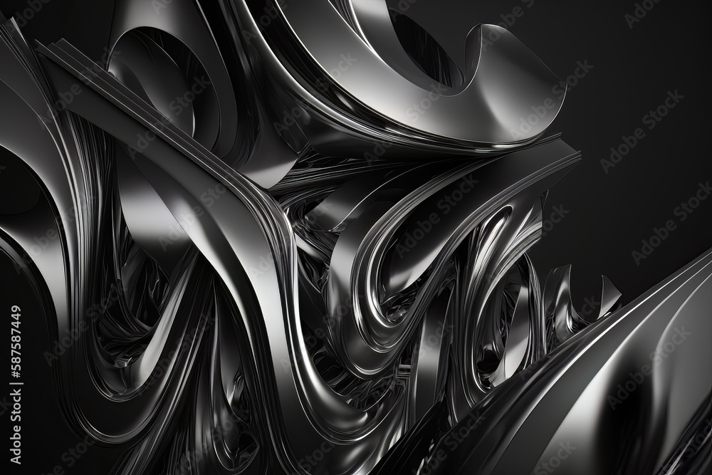 silver, grey, gray, black, chrome, gradient, metal, metallic, futuristic, background, backdrop ...