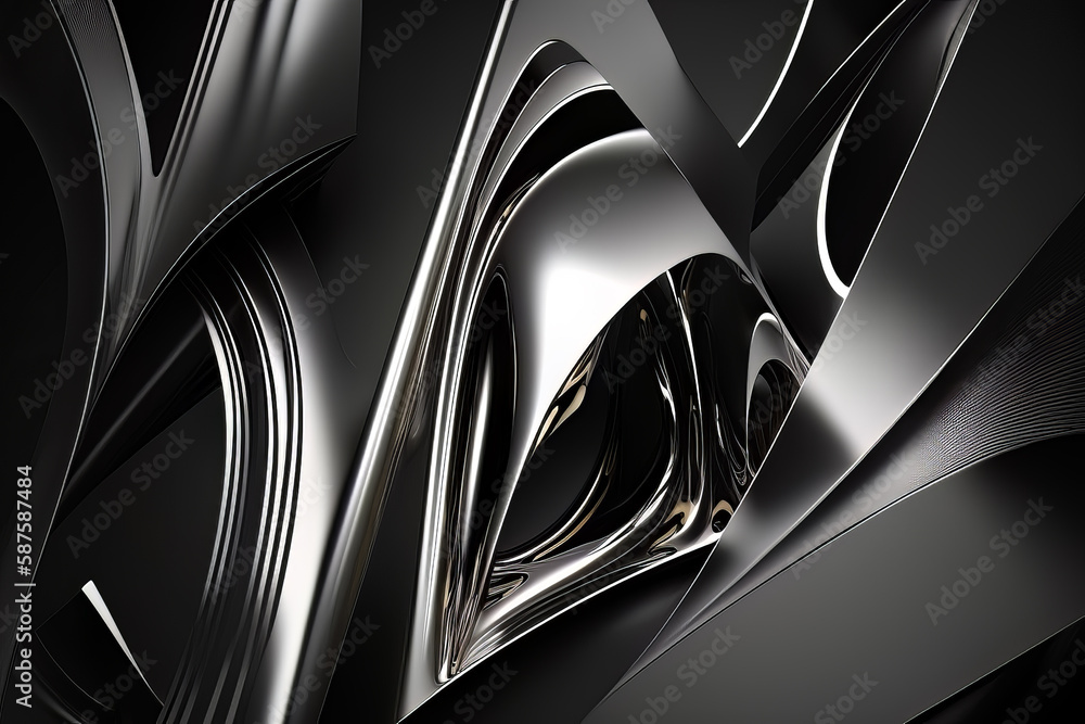 silver, grey, gray, black, chrome, gradient, metal, metallic, futuristic, background, backdrop ...