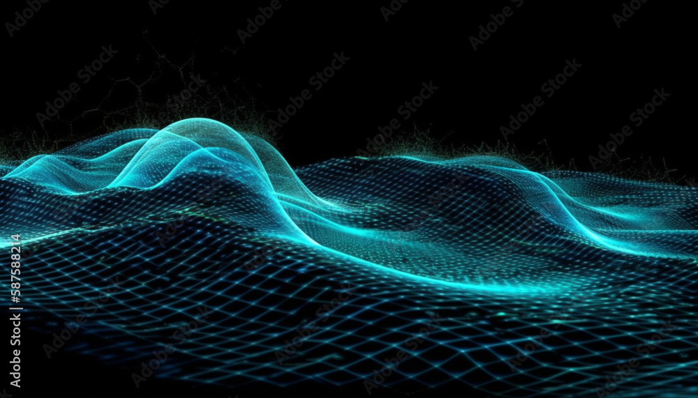 Futuristic computer generated abstract shapes in neon colors generated ...