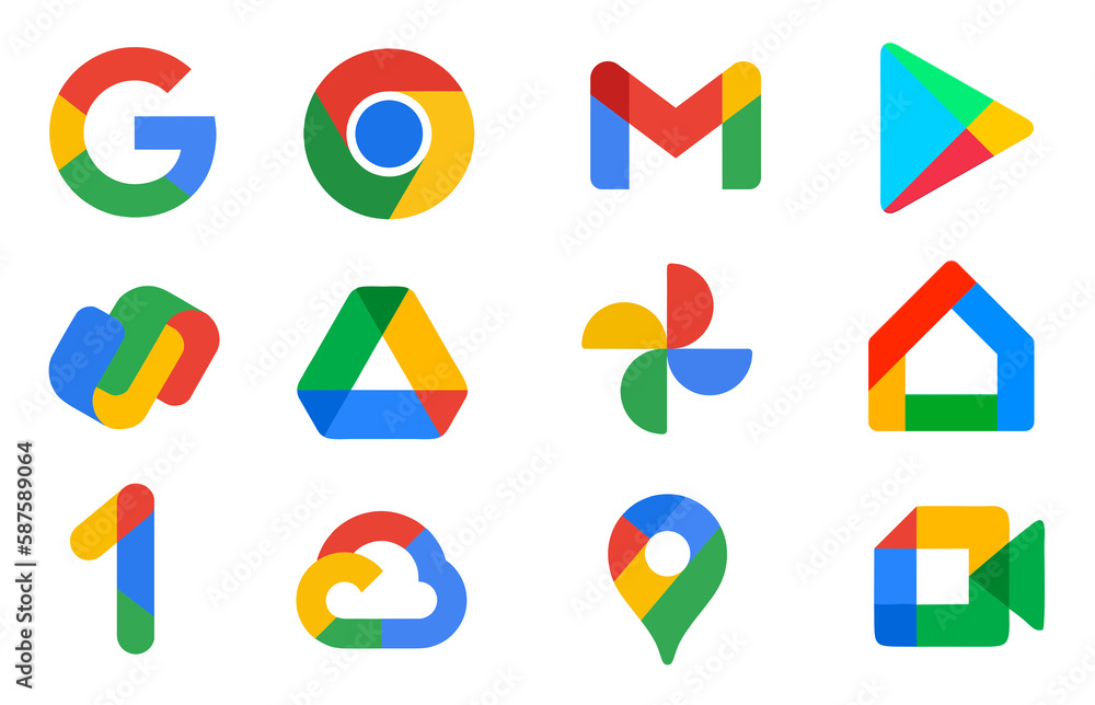 Google products and programs logo isolated on transparent background ...