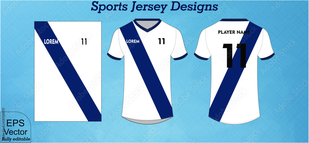 Sports jersey t-shirt design concept vector template, Football jersey ...