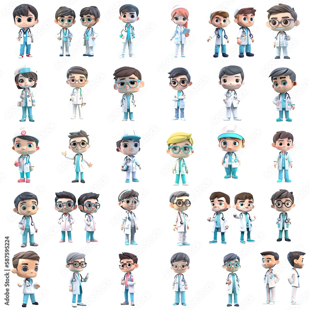 3D Medical Professionals Collection: Versatile Doctor Characters Set ...