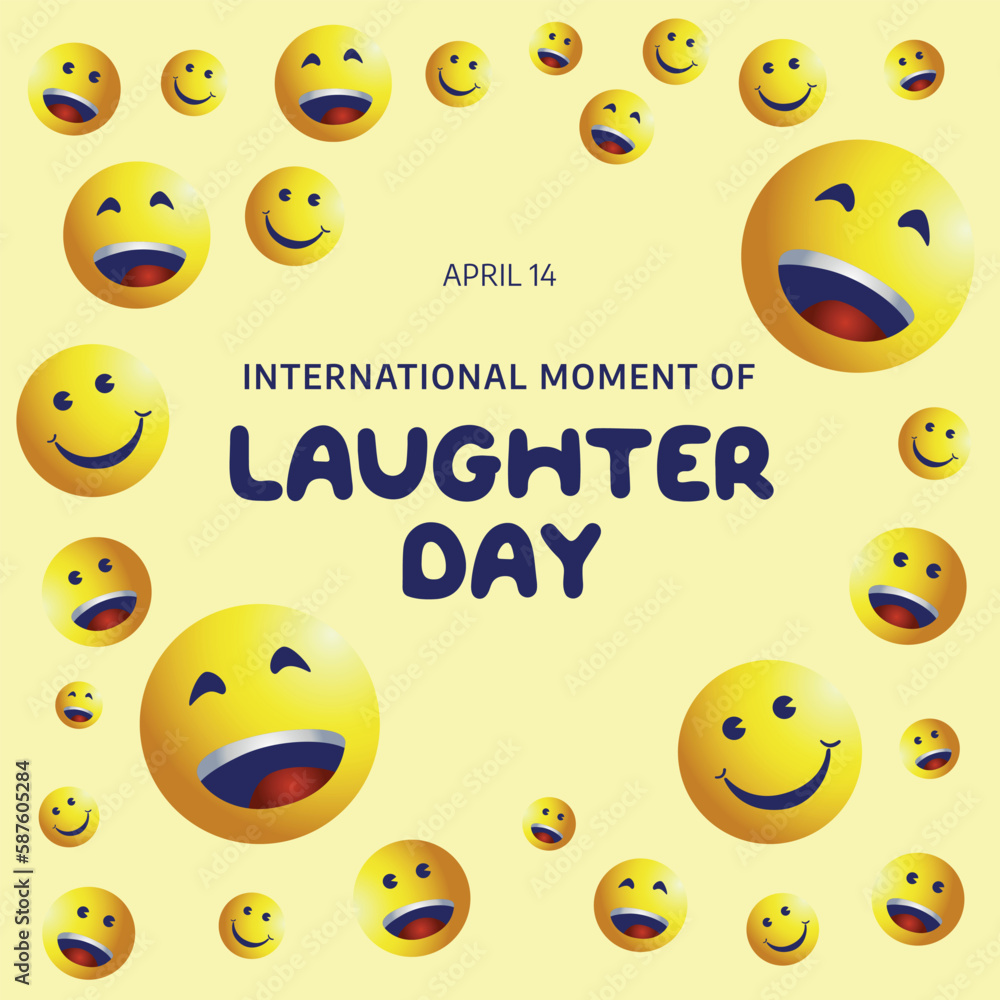 international moment of laughter day vector illustration. flat globe ...