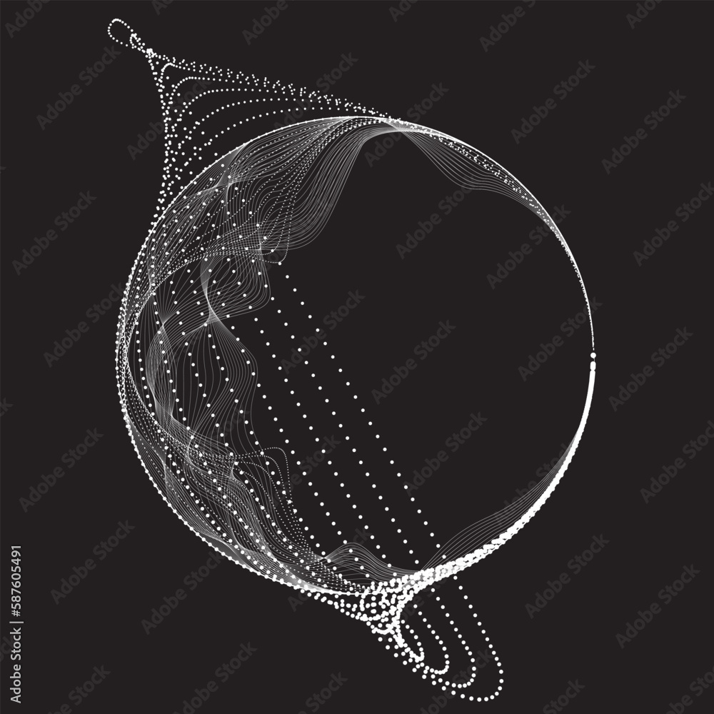 Abstract oval Lines Background with geometric circles . Vector rotating ...