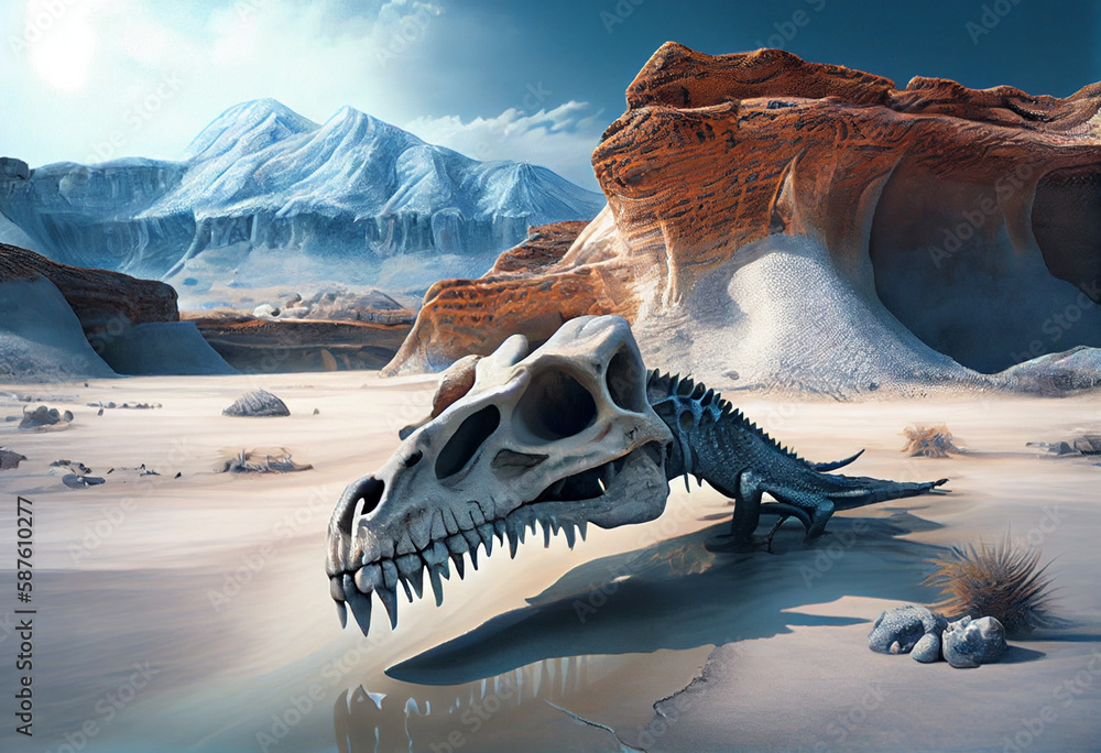 A desolate, rocky landscape dotted with the remains of ancient ...