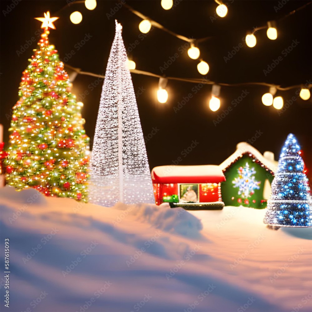 Imagine a beautiful miniature tabletop depicting a charming Canadian ...