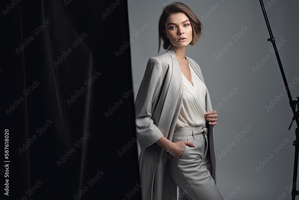 Fictional Caucasian Fashion Model, studio photography photoshoot ...