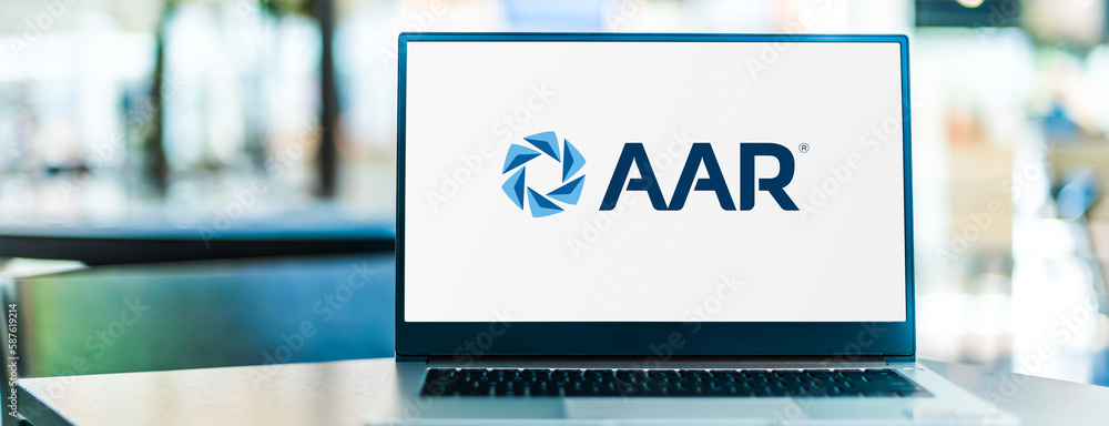 Foto de Laptop displaying logo of AAR Corp do Stock | Adobe Stock