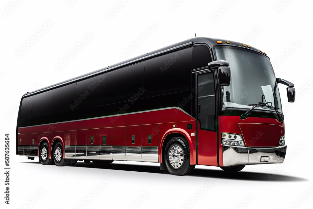 Red Tour Bus Isolated on White Background, Generative AI Stock ...
