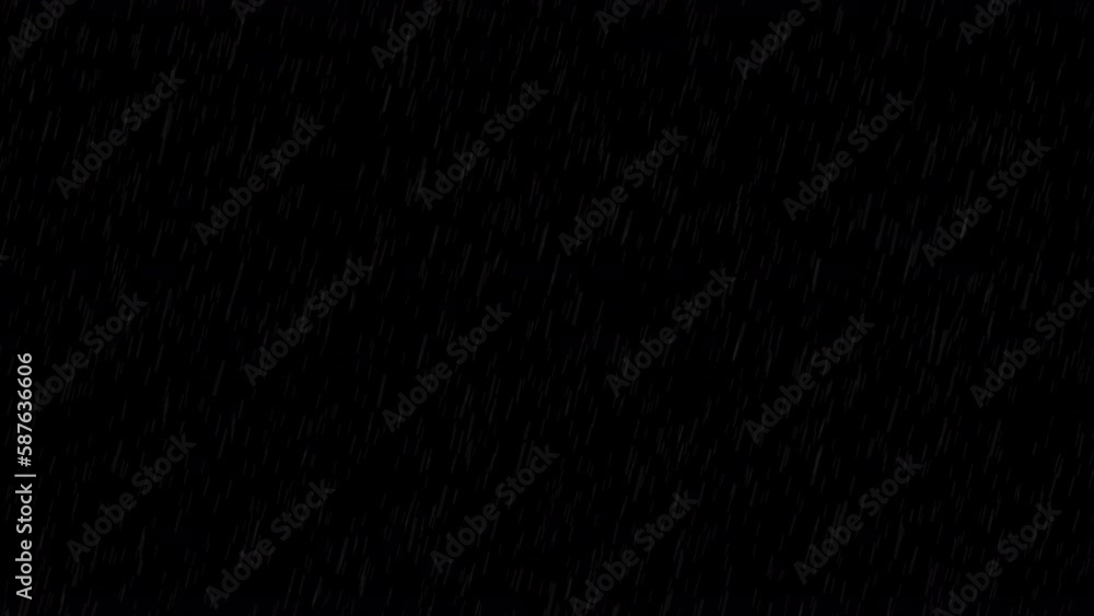 Rain isolated on black background. Falling raindrops blurred overlay ...