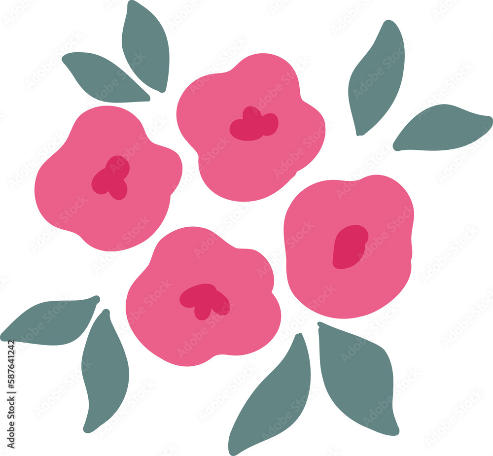 ภาพประกอบสต็อก Flower cute hand drawn element clipart , summer vivid ...