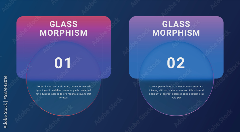 Glassmorphism layout template, blurred banner design, realistic glass ...