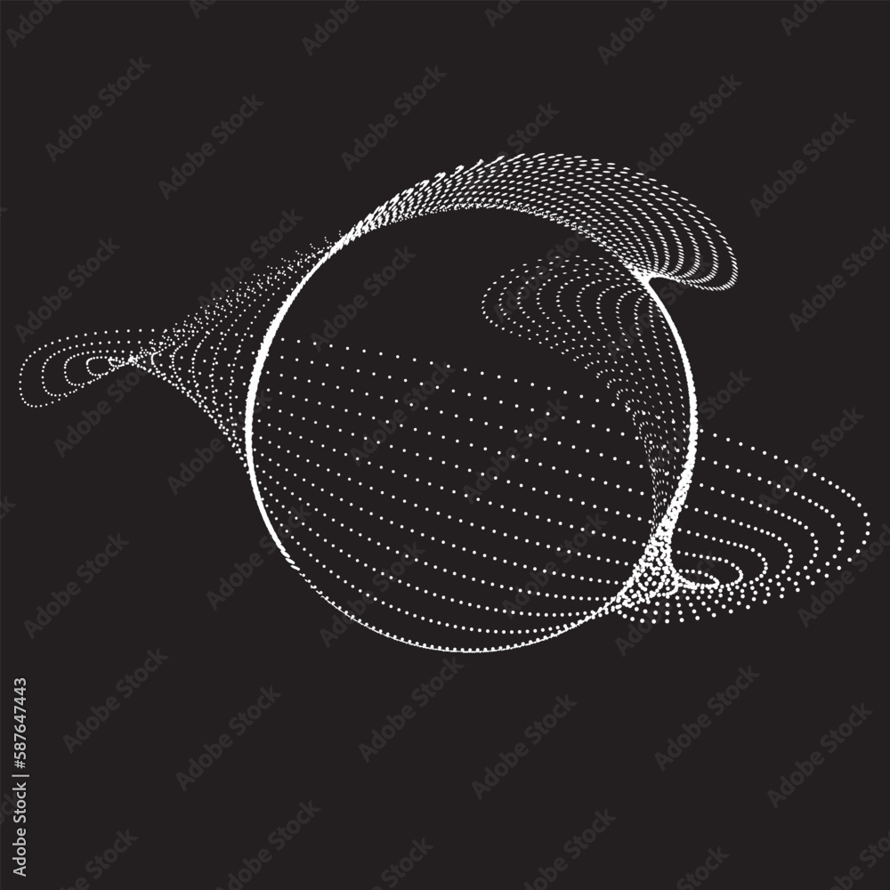 Abstract oval Lines Background with geometric circles . Vector rotating ...