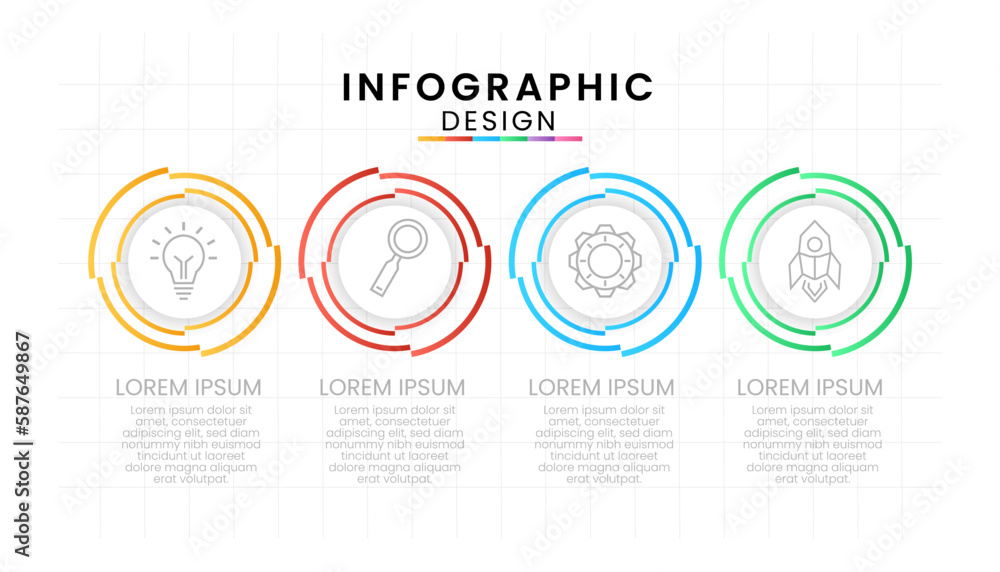 Business data process chart concept. Circle infographic icons designed ...
