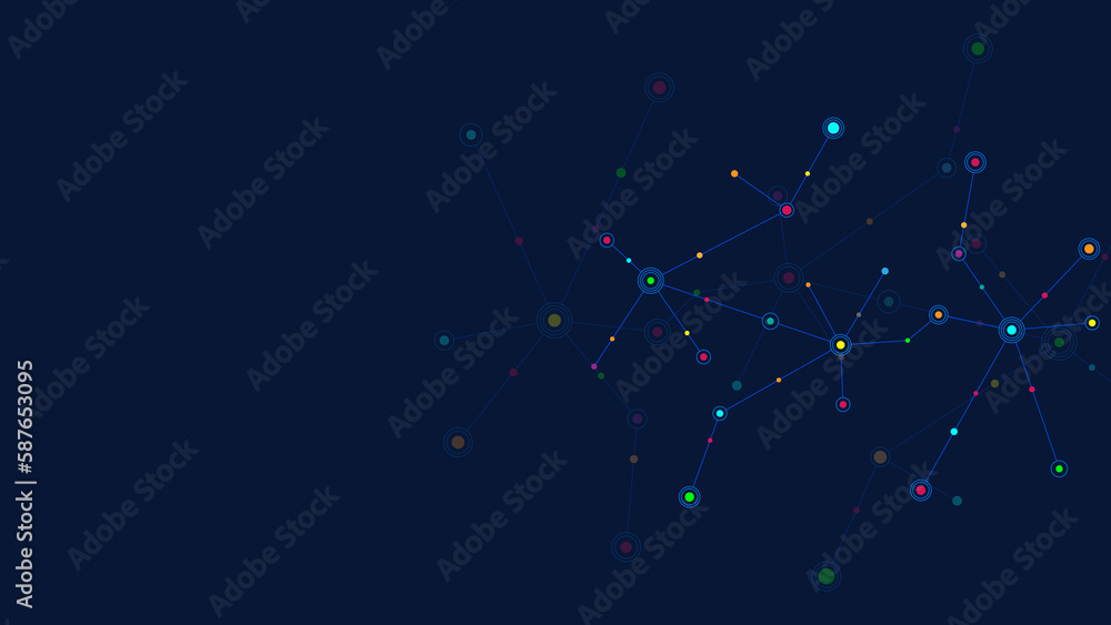 Science and technology concept with molecules. Illustration of ...