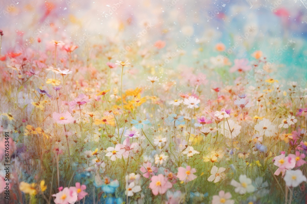 Enchanting Wildflower Field: Dreamy Spring-Themed Background with Soft ...