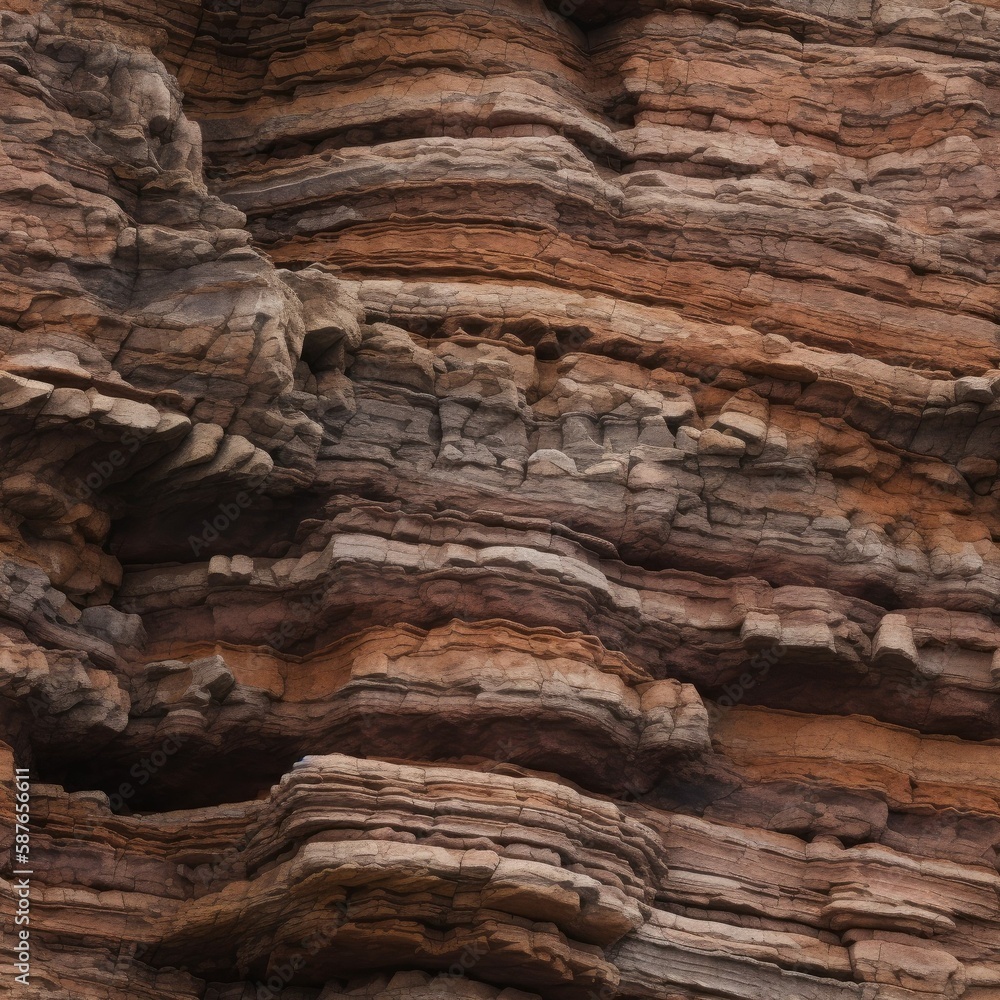Cliff Face in Sedimentary Rock with Strata Seamless Texture Repeating ...