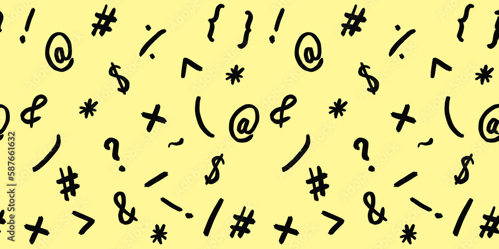 pattern with the image of keyboard symbols. Punctuation marks. Template ...