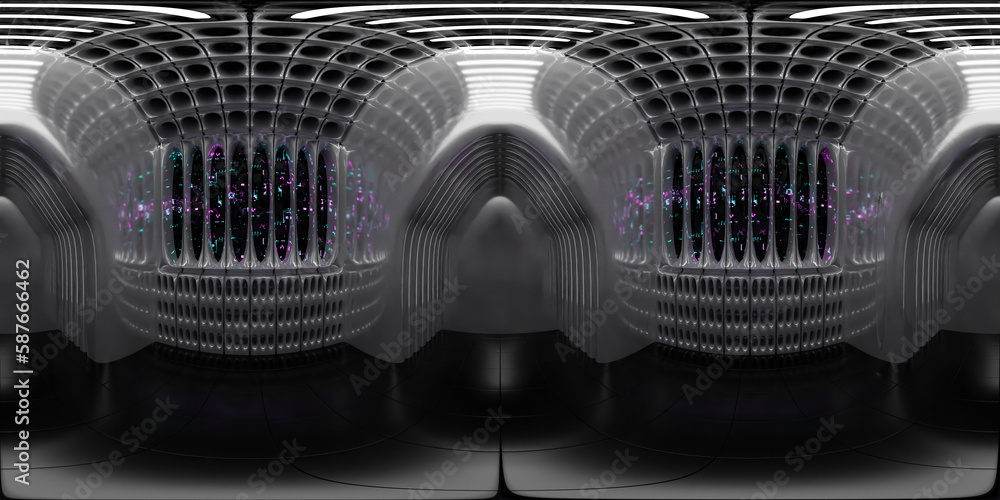 HDRI map, futuristic sci-fi environment panorama background, 360 degree ...