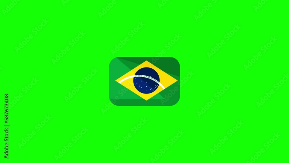 Vidéo Stock Animated Brazil flag icon design in flat icon style on ...