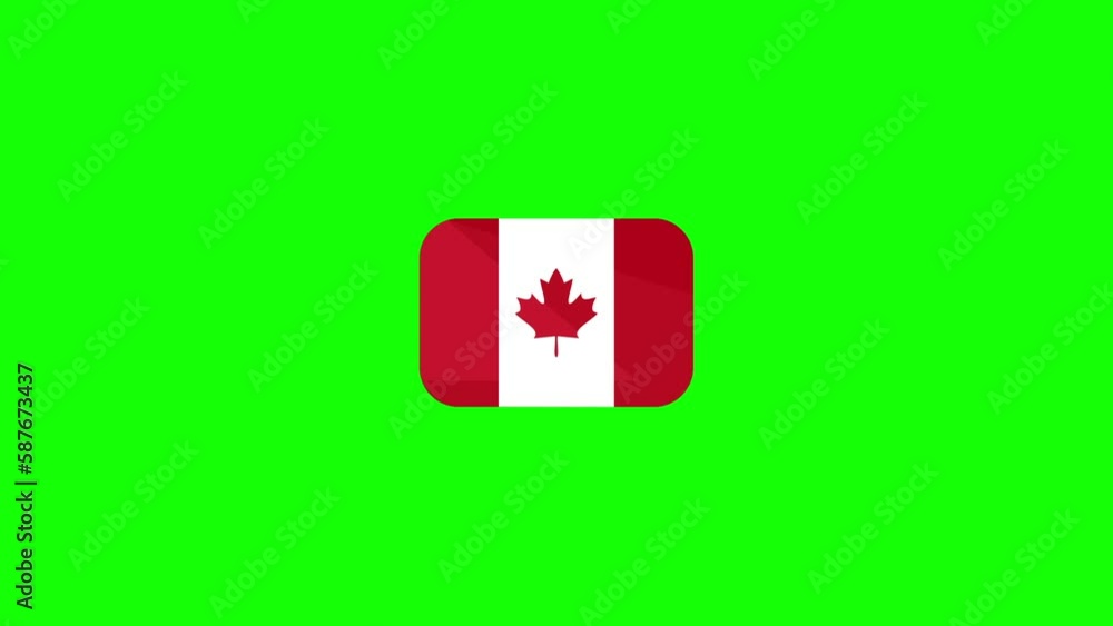 Video Stock Animated Canada flag icon design in flat icon style on ...