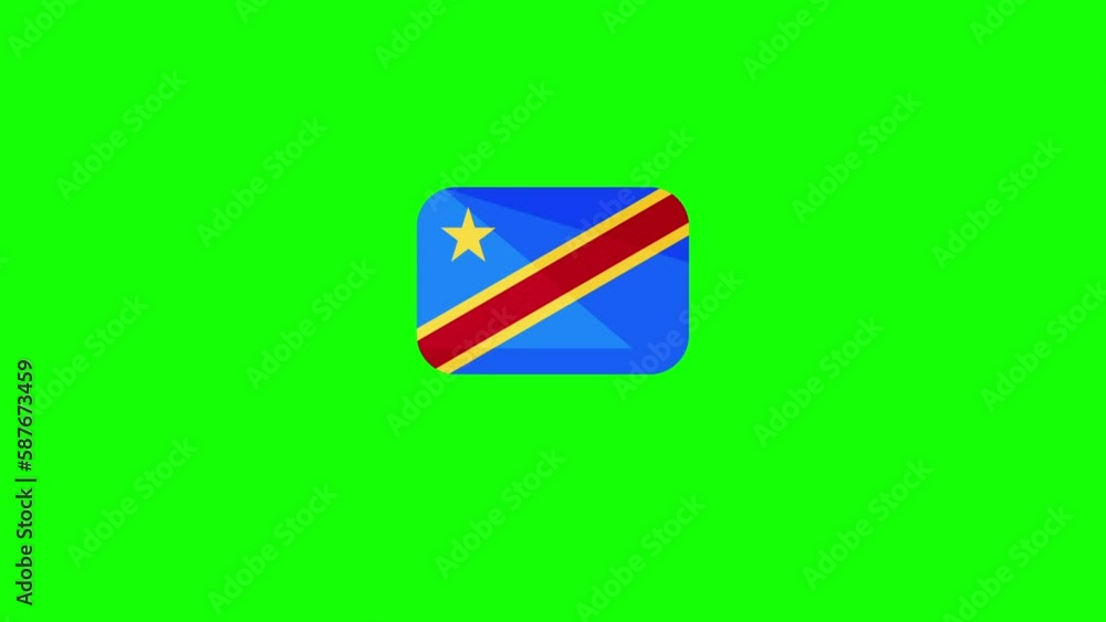 Animated Congo Democratic Republic flag icon design in flat icon style ...